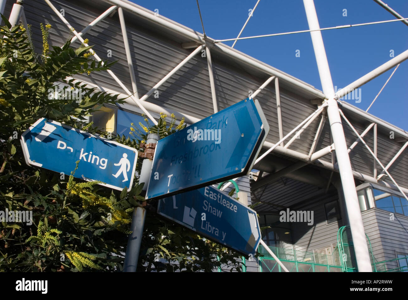 Footpath signs outside Swindon s Link Centre Stock Photo - Alamy
