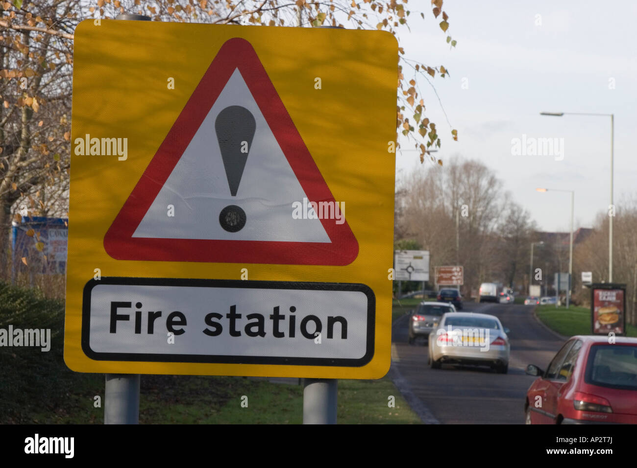 Warning sign outside a fire station Stock Photo - Alamy