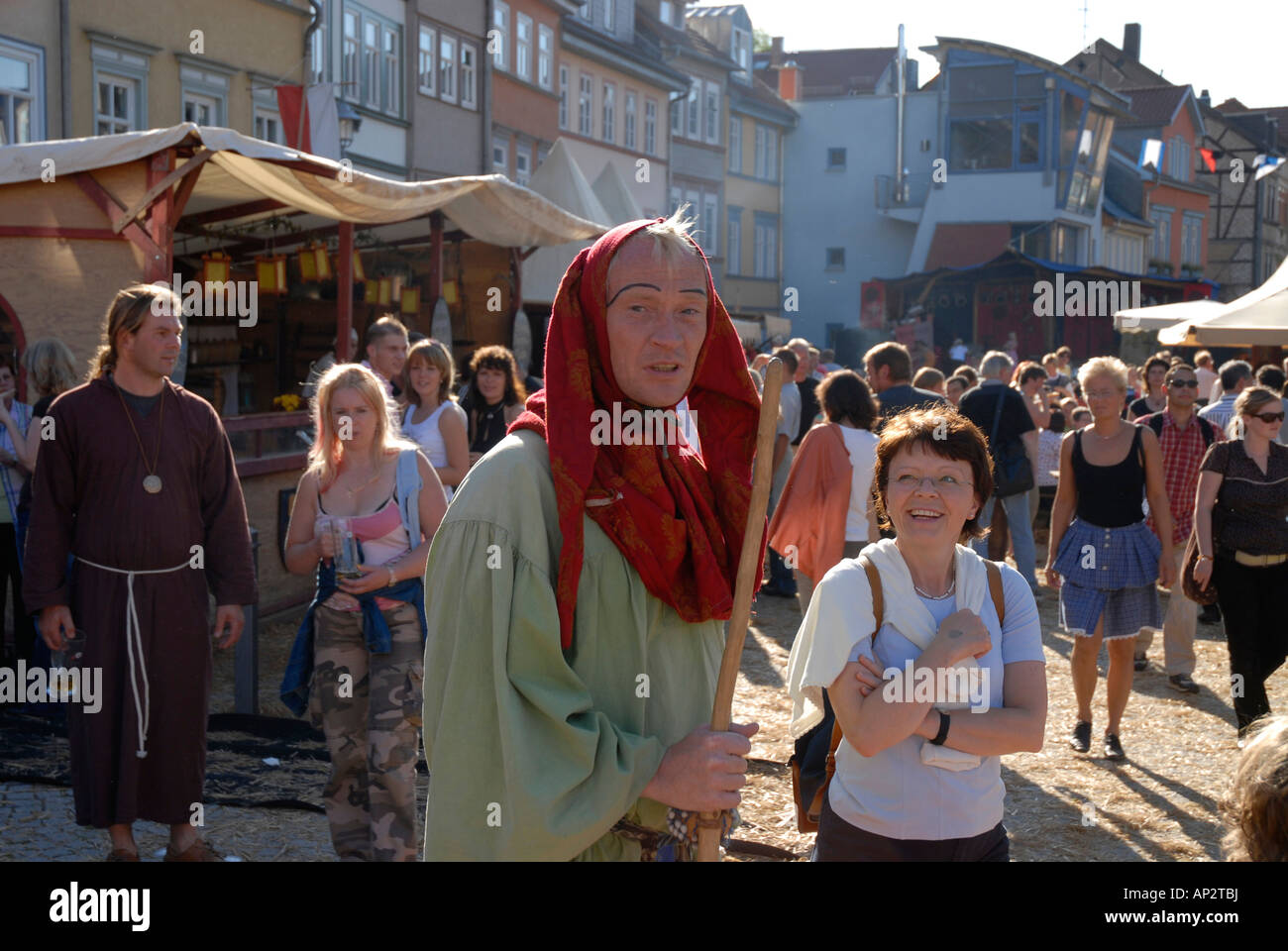 People at a medieval festival, Luther das Fest in Eisenach, Thuringia ...