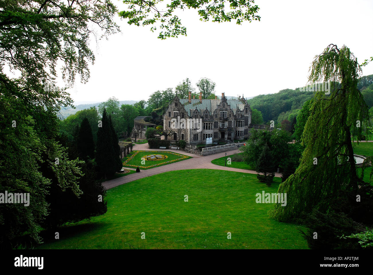 Altenstein Castle with park and forest in Springtime, Bad Liebenstein ...