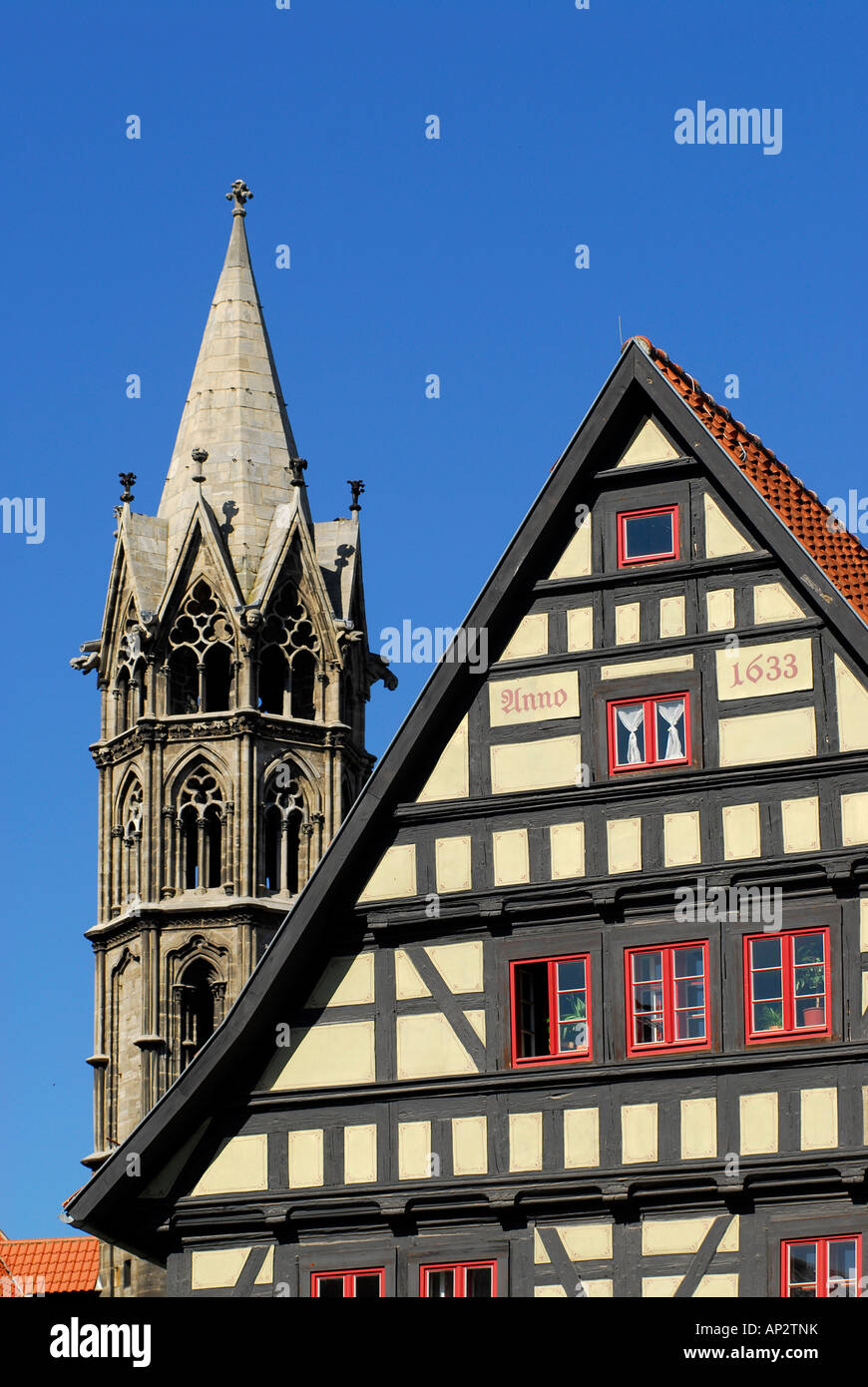 Liebfrauenkirche and ancient papermill, Arnstadt, Thuringia, Germany ...
