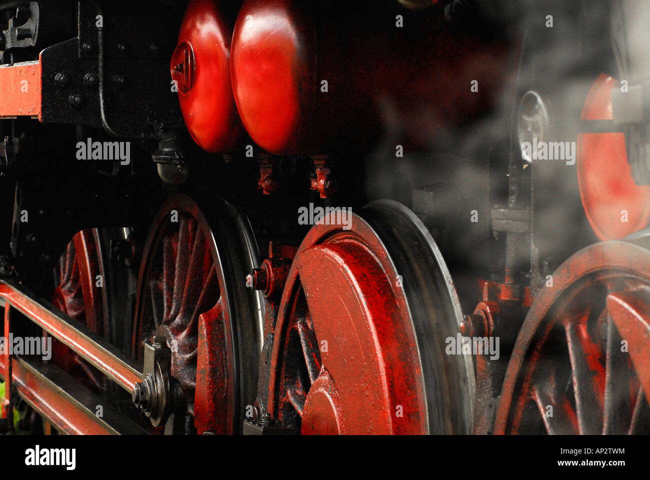 Close up of a steam train at steam train day in Meiningen, Thuringia ...