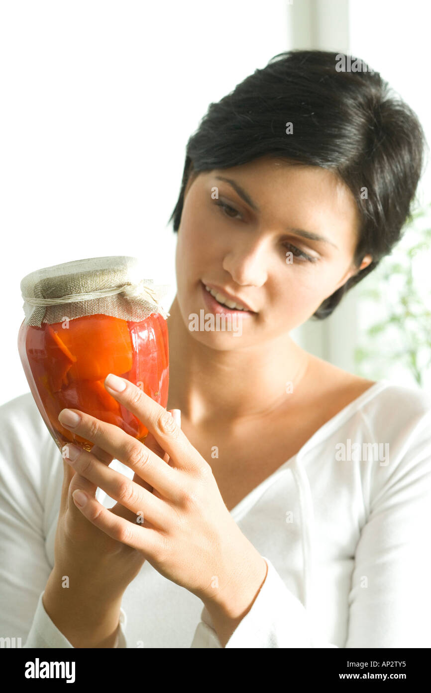 young woman making pickles Stock Photo - Alamy