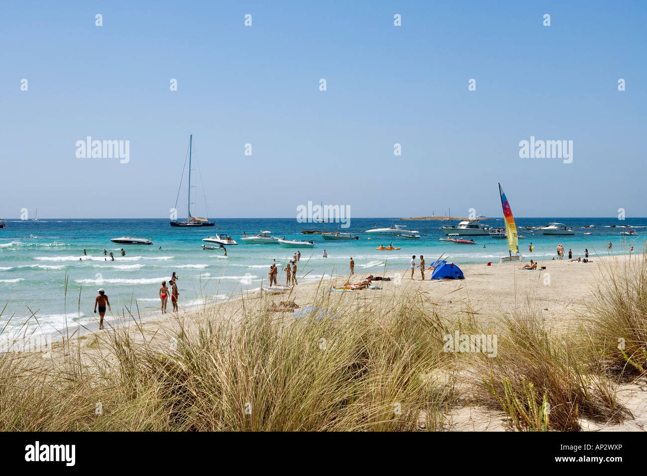 Beach espalmador formentera balearic islands hi-res stock photography ...