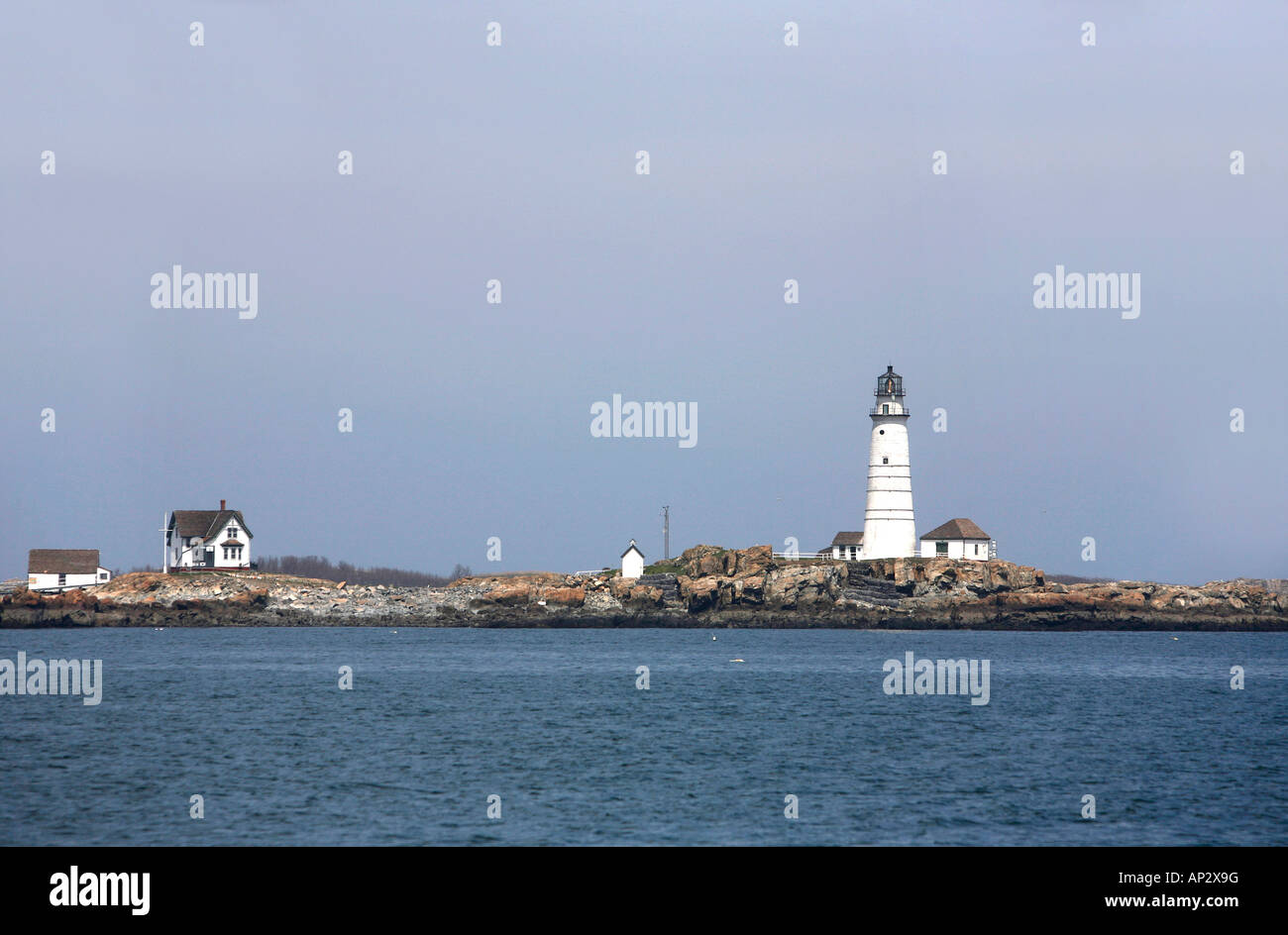 Lighthouse in Massachusetts Bay, Massachusetts, USA Stock Photo - Alamy