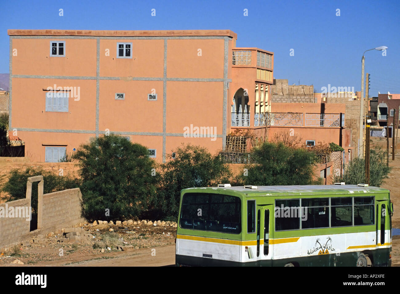 Tour bus in Morocco Stock Photo - Alamy