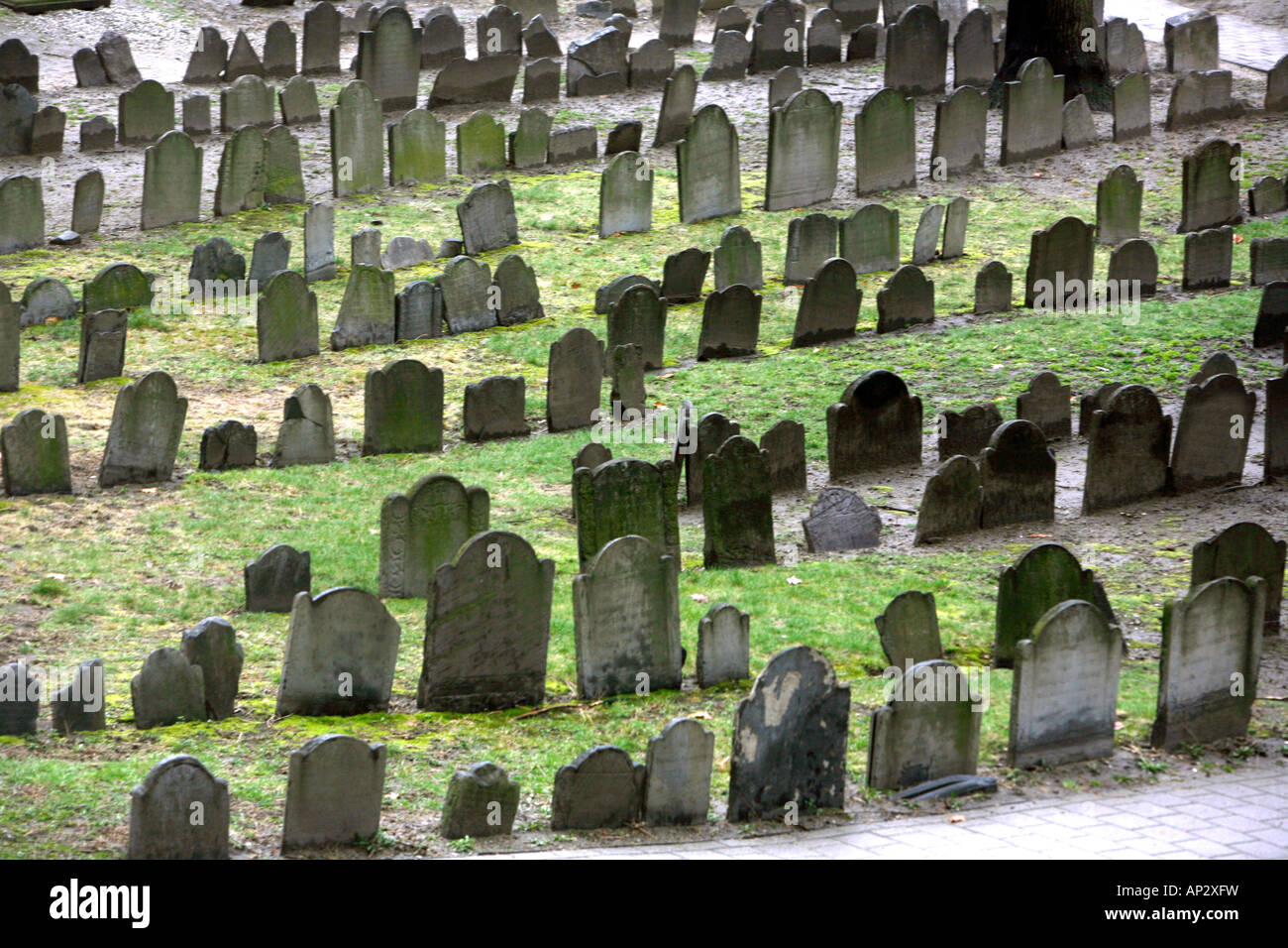 A cemetary, Old Granary Burial Grounds, Boston, Massachusetts, USA ...