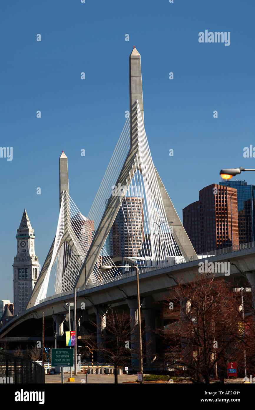 View of Zakim Bridge, Boston, Massachusetts, USA Stock Photo - Alamy