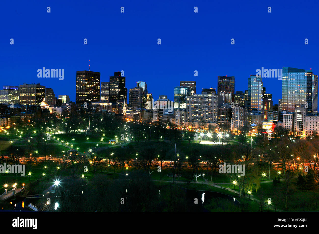 Cityscape of Boston Common and Downtown, Boston, Massachusetts, USA ...