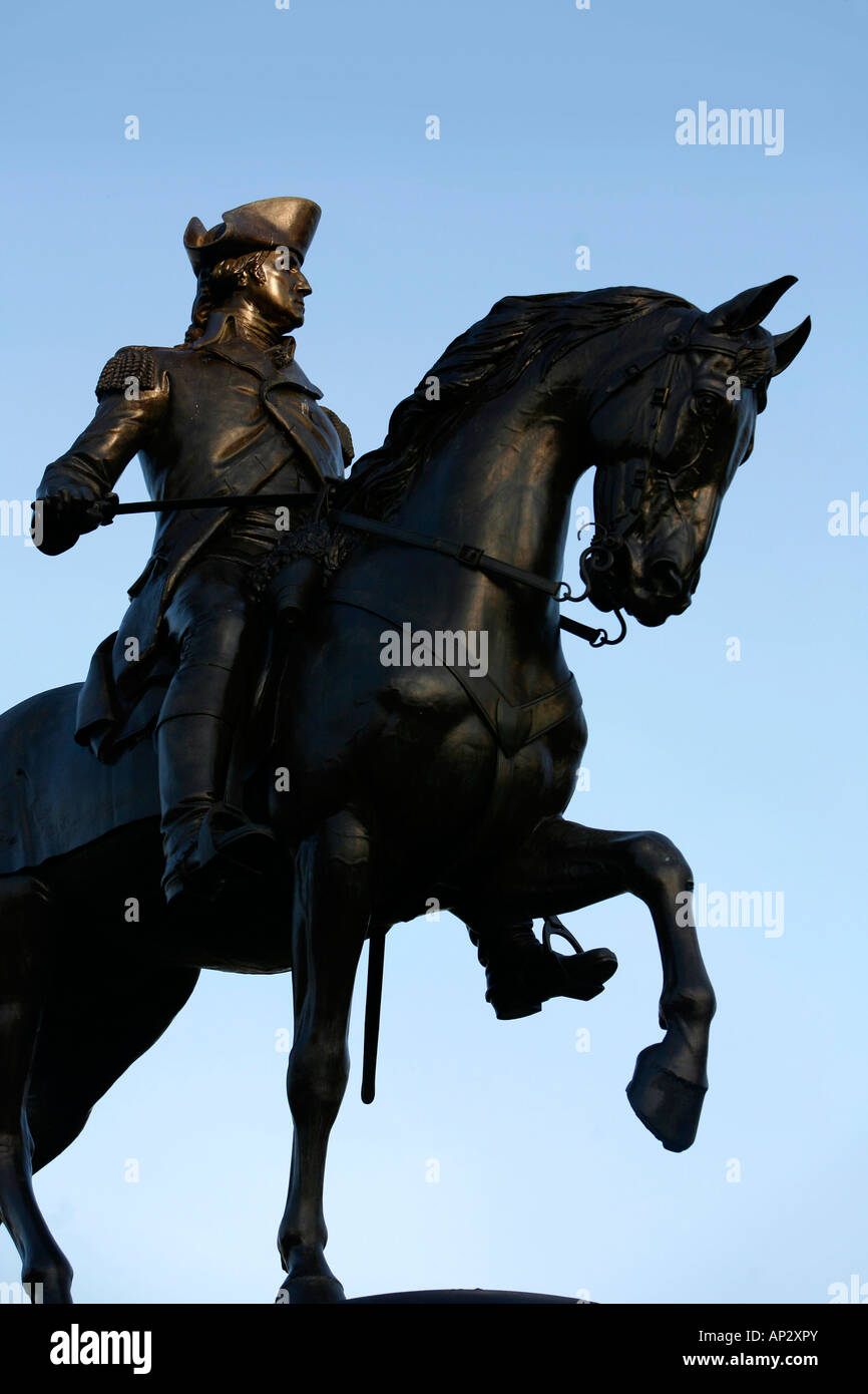 A statue of General George Washington, Public Garden, Boston ...