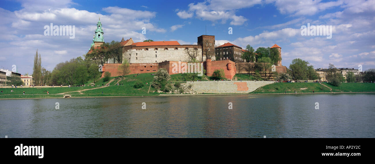 Poland Krakow Cracow Wawel Castle Cathedral Vistula River Stock Photo ...