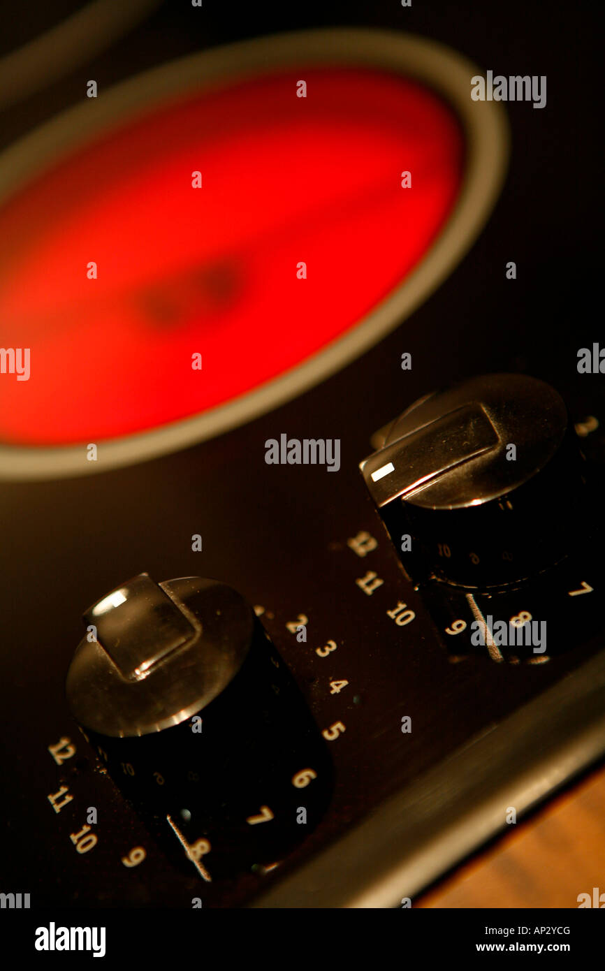 Electric cooker with hob switched on Stock Photo - Alamy