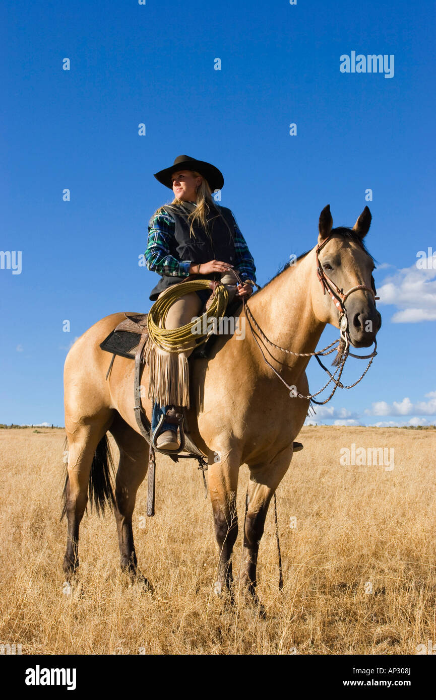 Cowgirl On Horse High Resolution Stock Photography and Images - Alamy