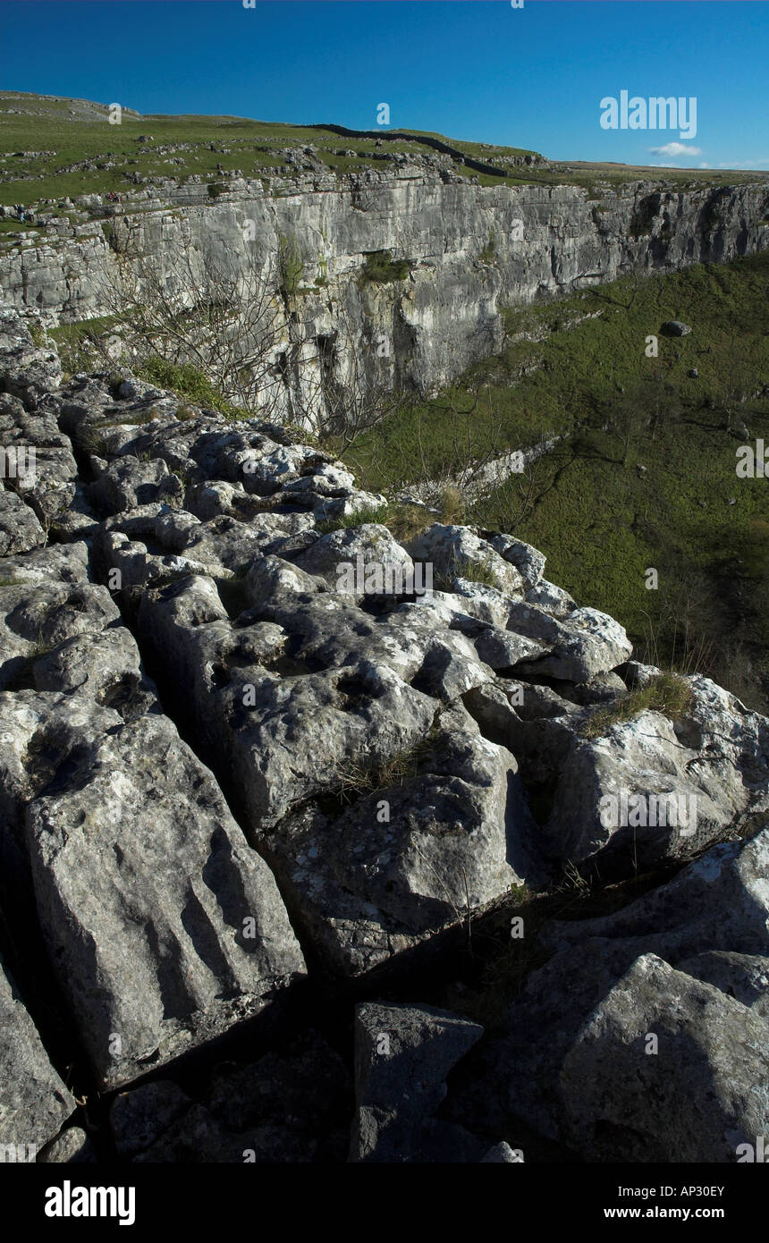Malham Cove Limestone Formations in the Yorkshire Dales, England Stock ...