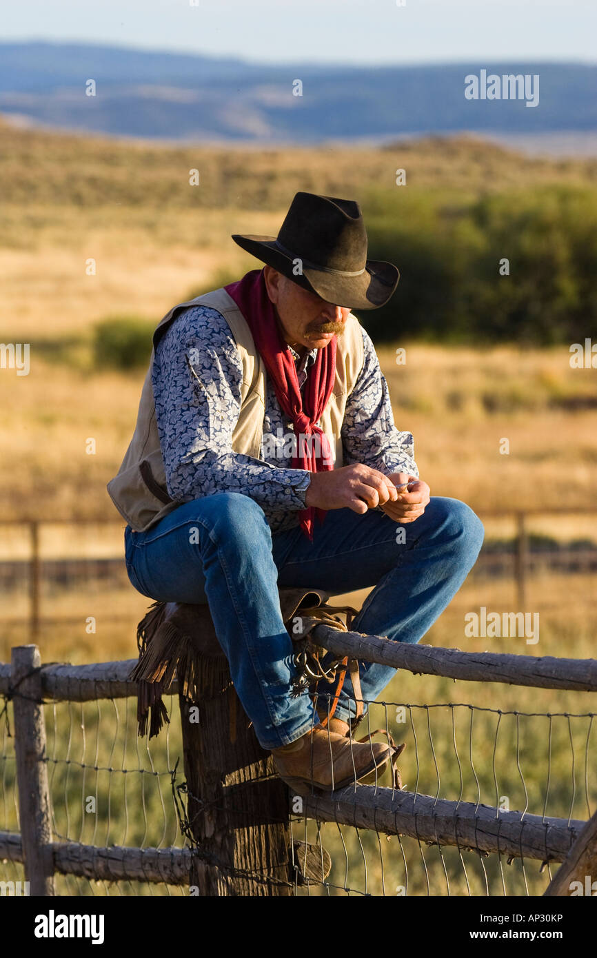 Cowboys on fence hi-res stock photography and images - Alamy