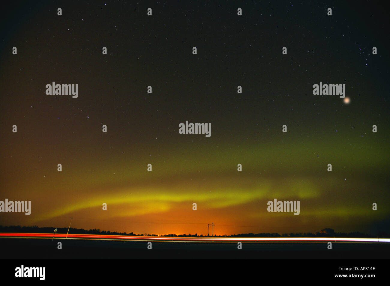 Northern lights at night and Mars Stock Photo - Alamy