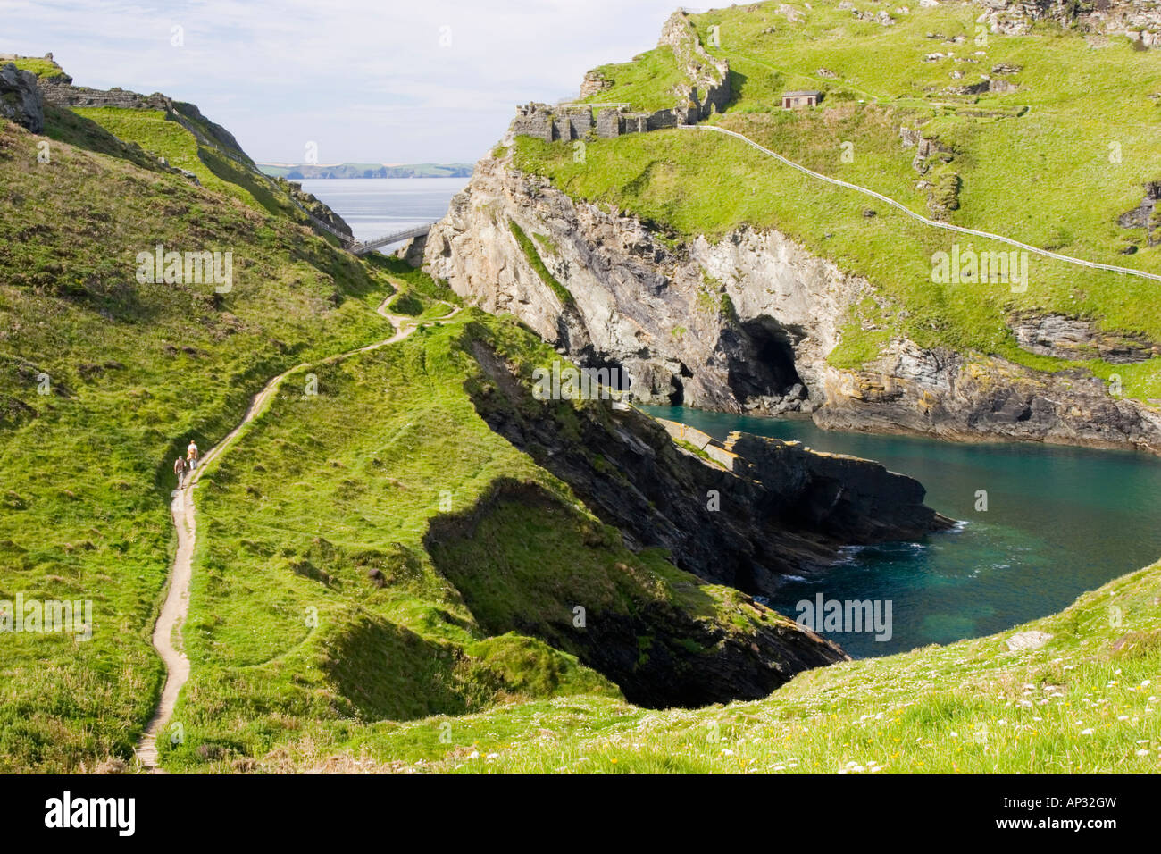 Merlin s Cave on the beach underneath the castle in Tintagel North ...