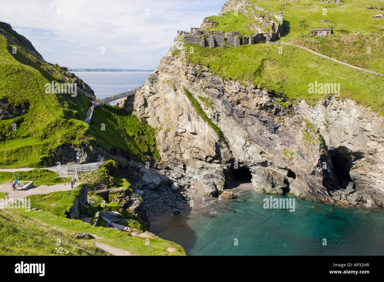 Merlin s Cave on the beach underneath the castle in Tintagel North ...