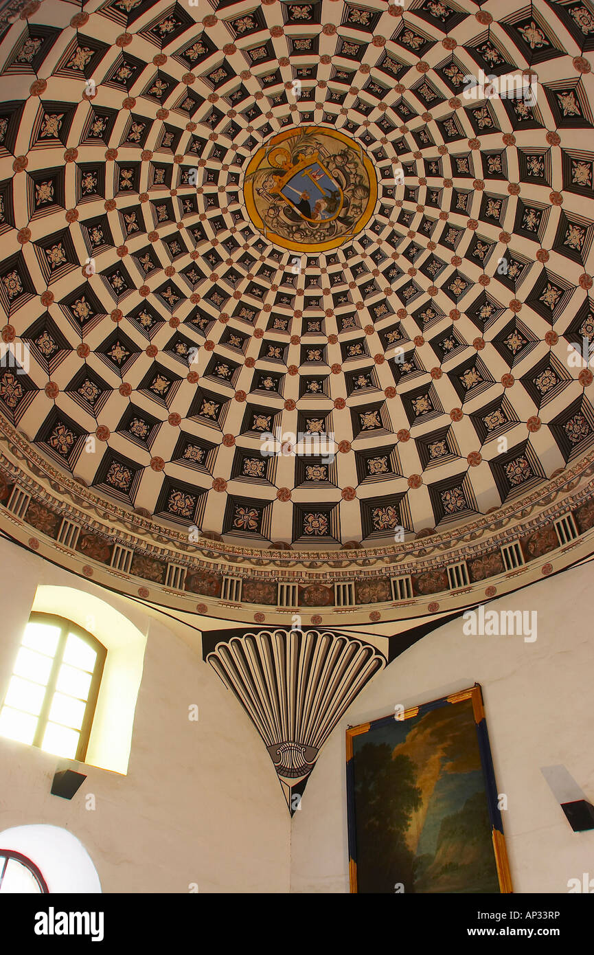 Interior view of the staircase in the monastery, Monasterio de Yuso ...