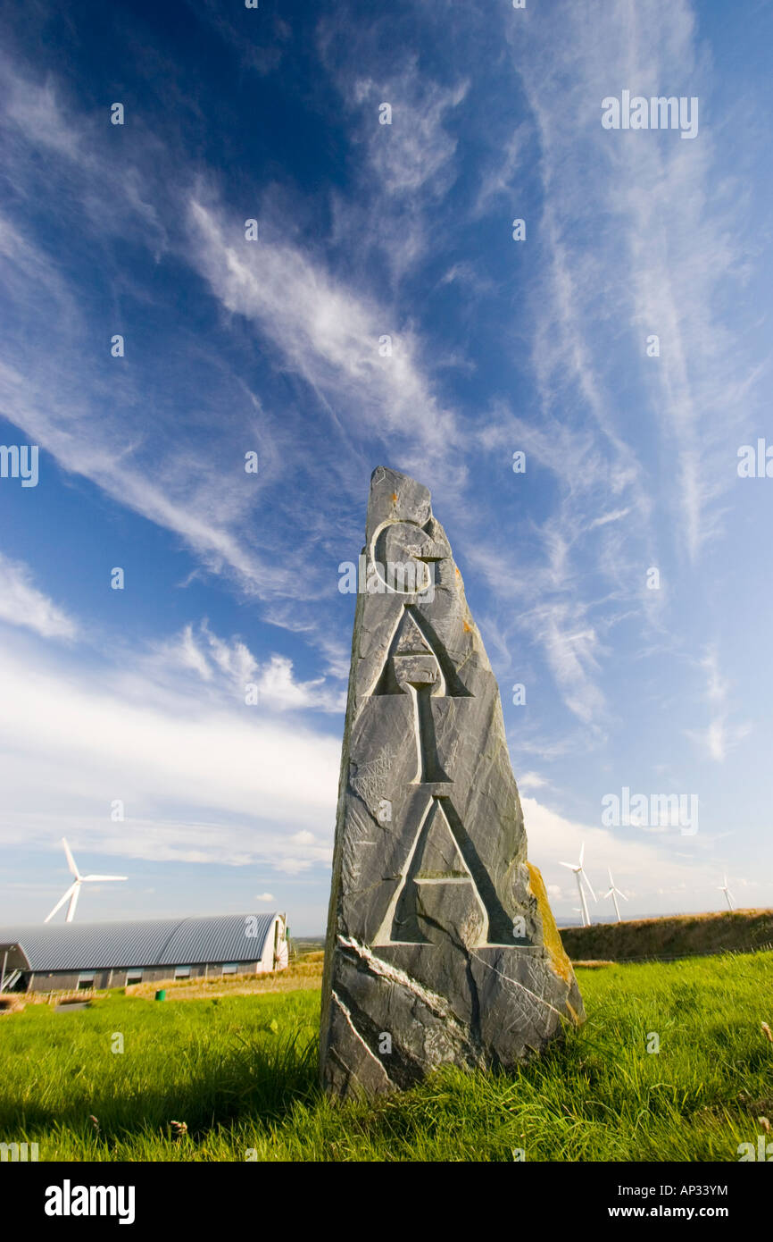 Wind farm and Gaia visitor centre near Delabole North Cornwall Stock ...