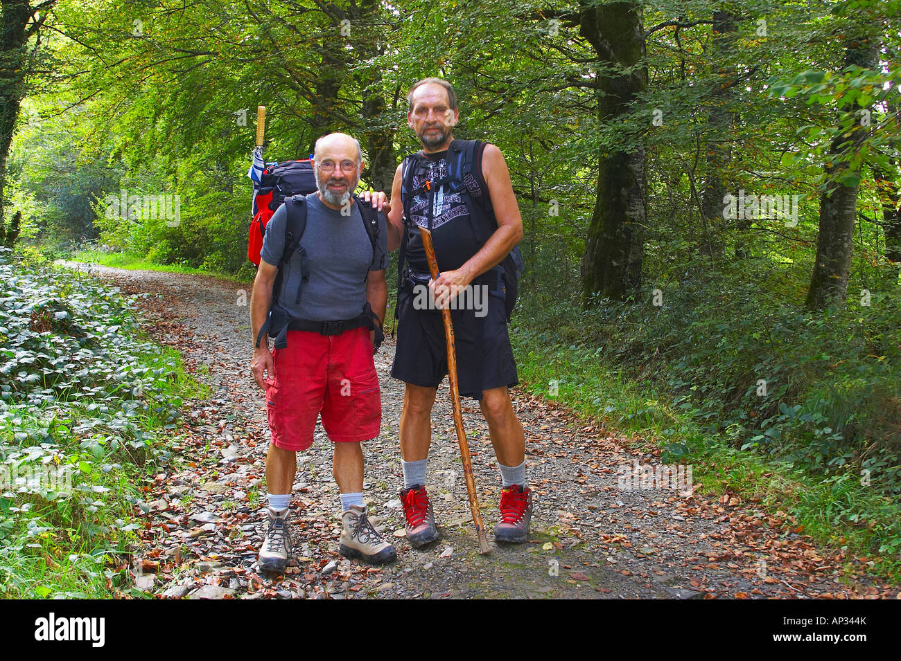 Two men, pilgrims, the two Jacques, fellowship, on the Camino de ...