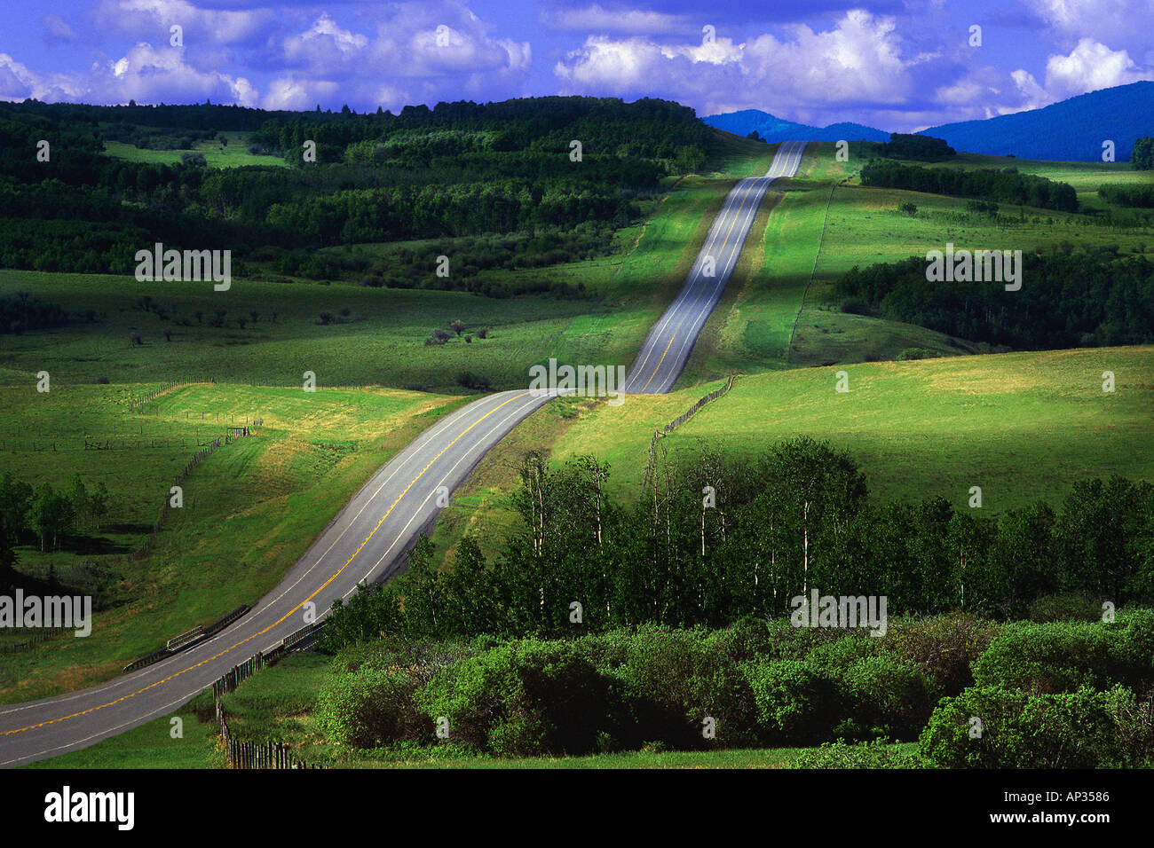Two-lane highway in countryside Stock Photo - Alamy