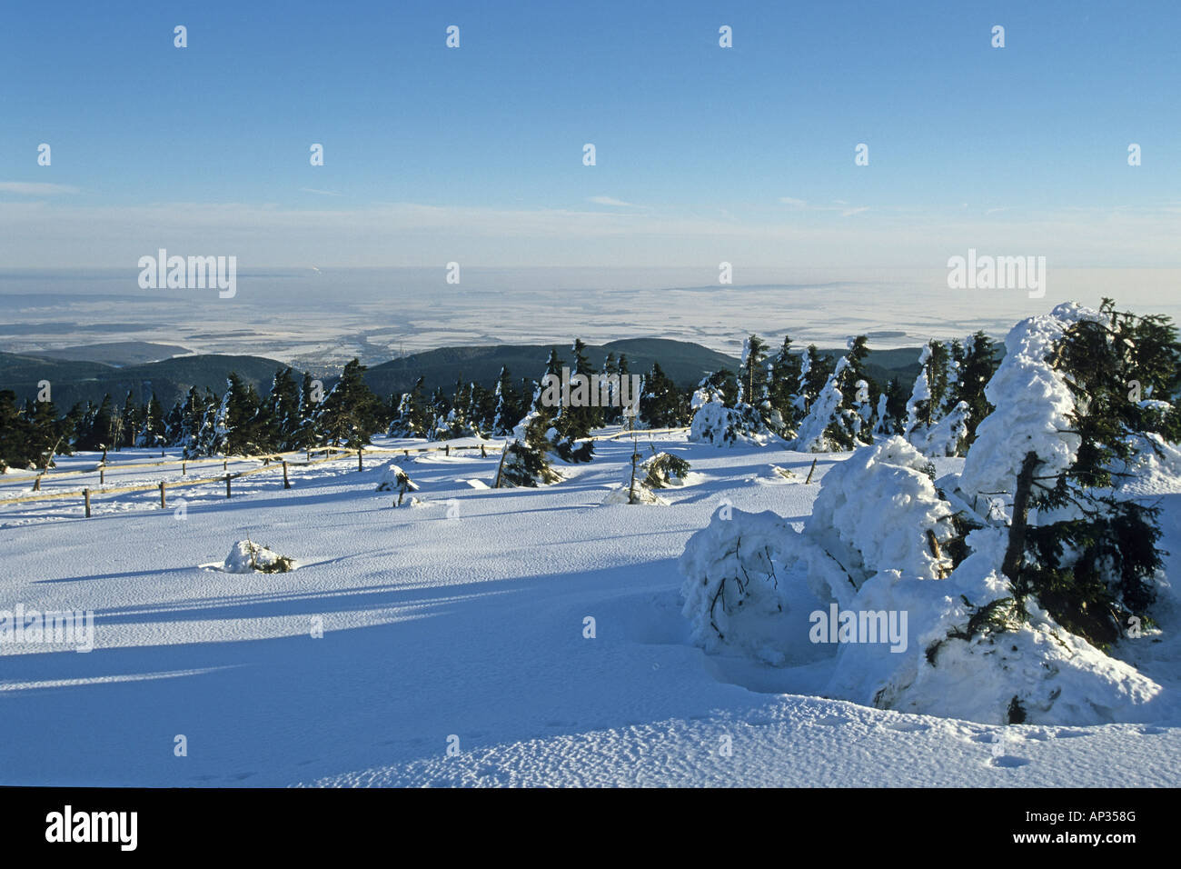 Brocken mountain, summit, Harz Mountains, Lower Saxony, northern ...