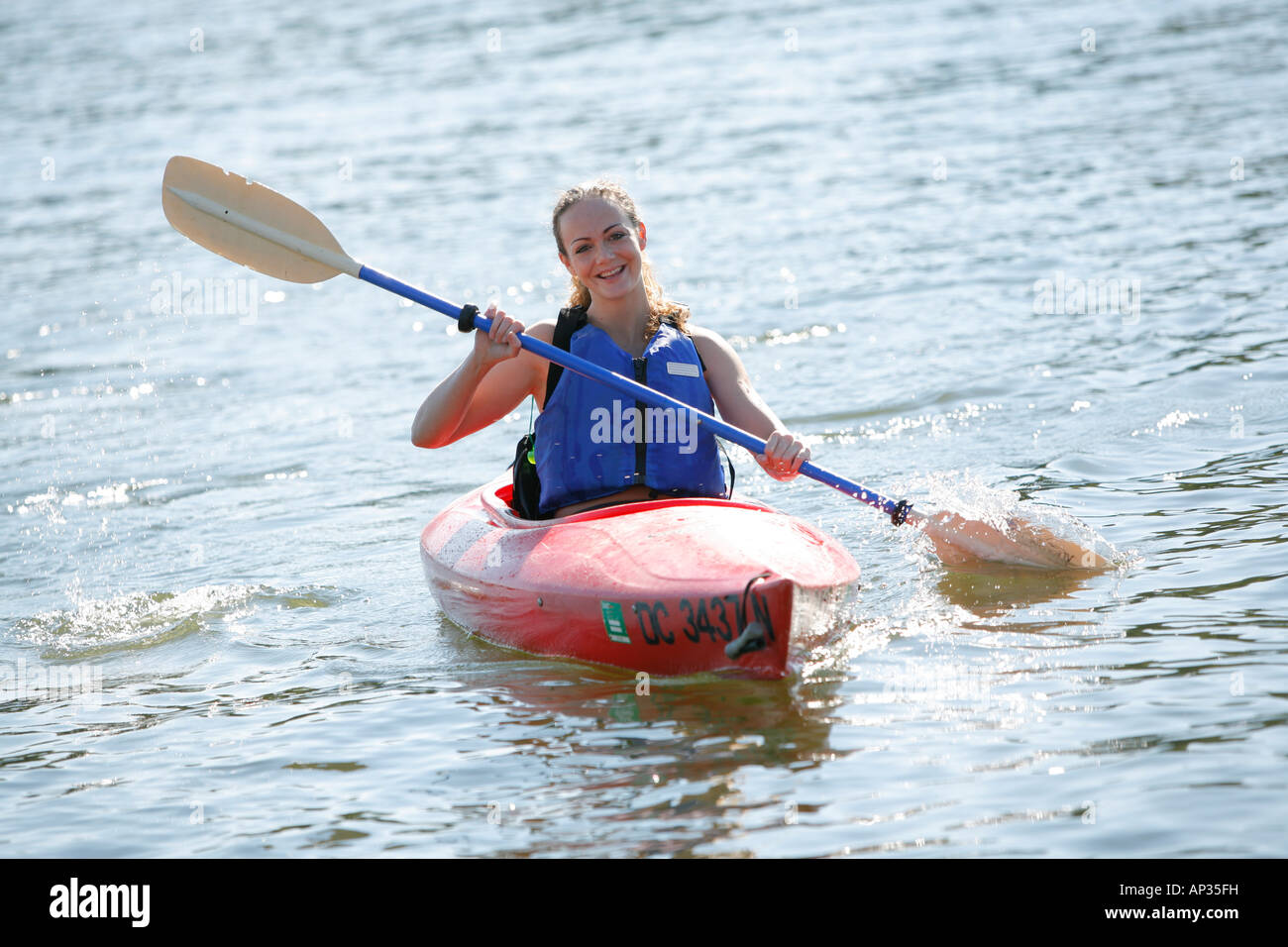 Kayak river one person smiling hi-res stock photography and images - Alamy