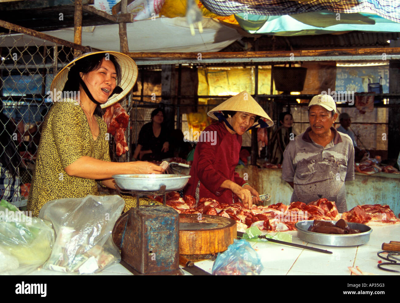Market vietnam butcher meat stall hi-res stock photography and images ...