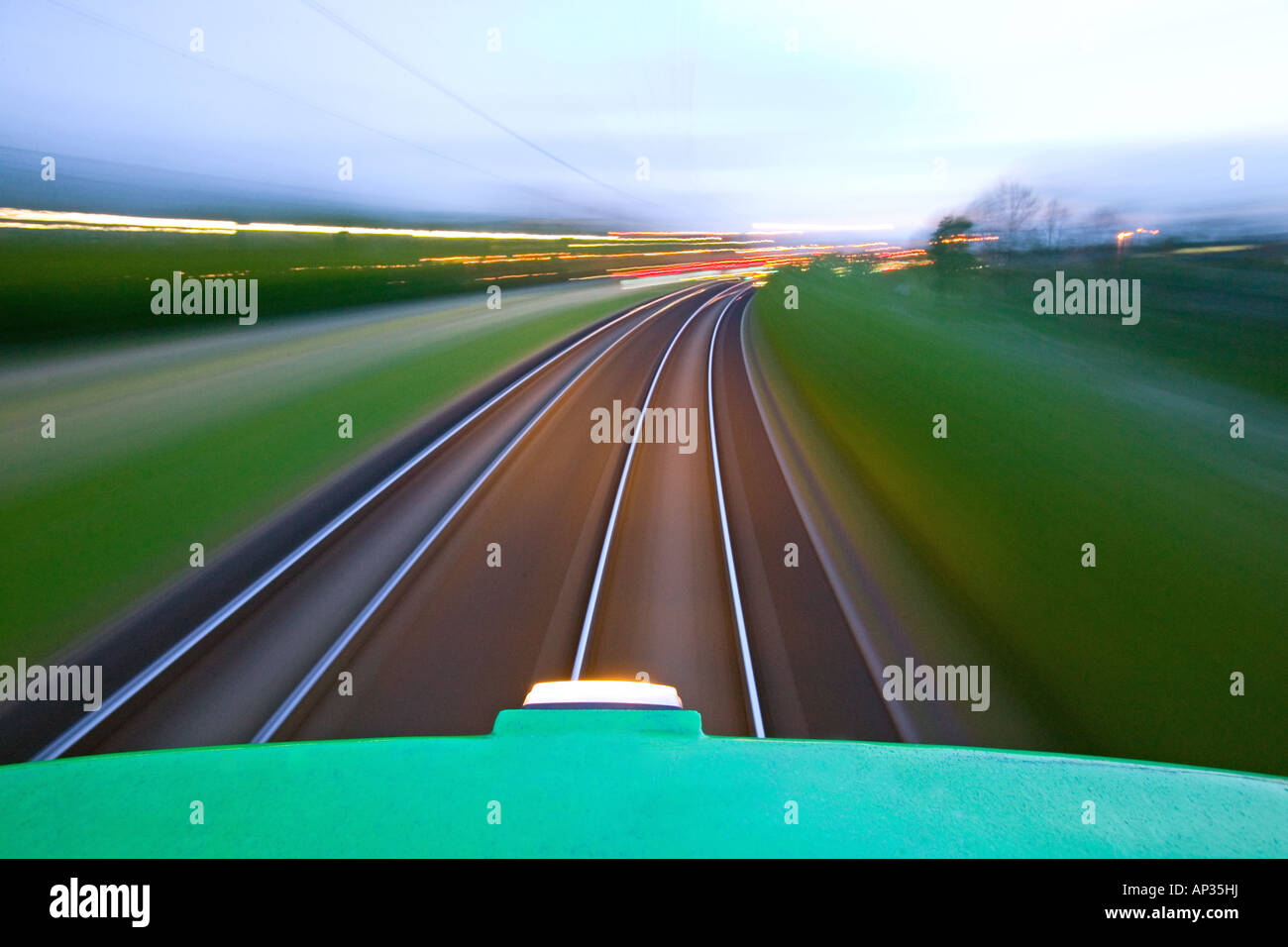 view from roof of moving tram, speed, mobility, local public transport ...