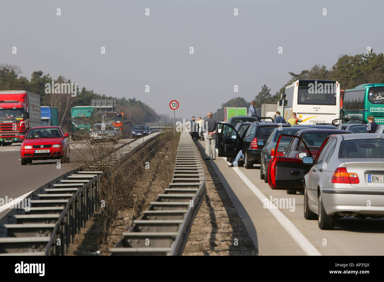 traffic at a standstill on the German Autobahn, standstill Stock Photo ...