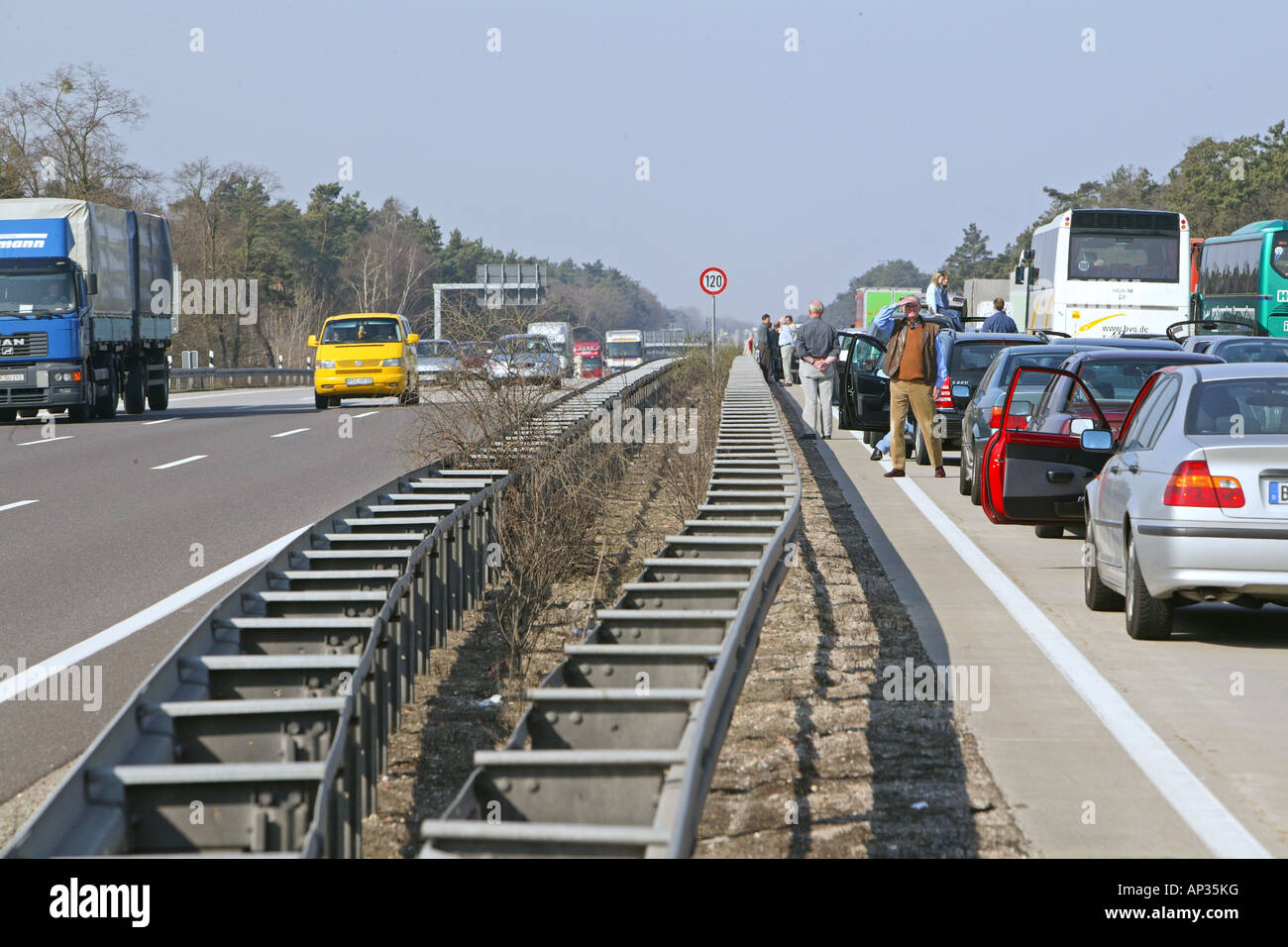 traffic at a standstill on the German Autobahn, standstill Stock Photo ...
