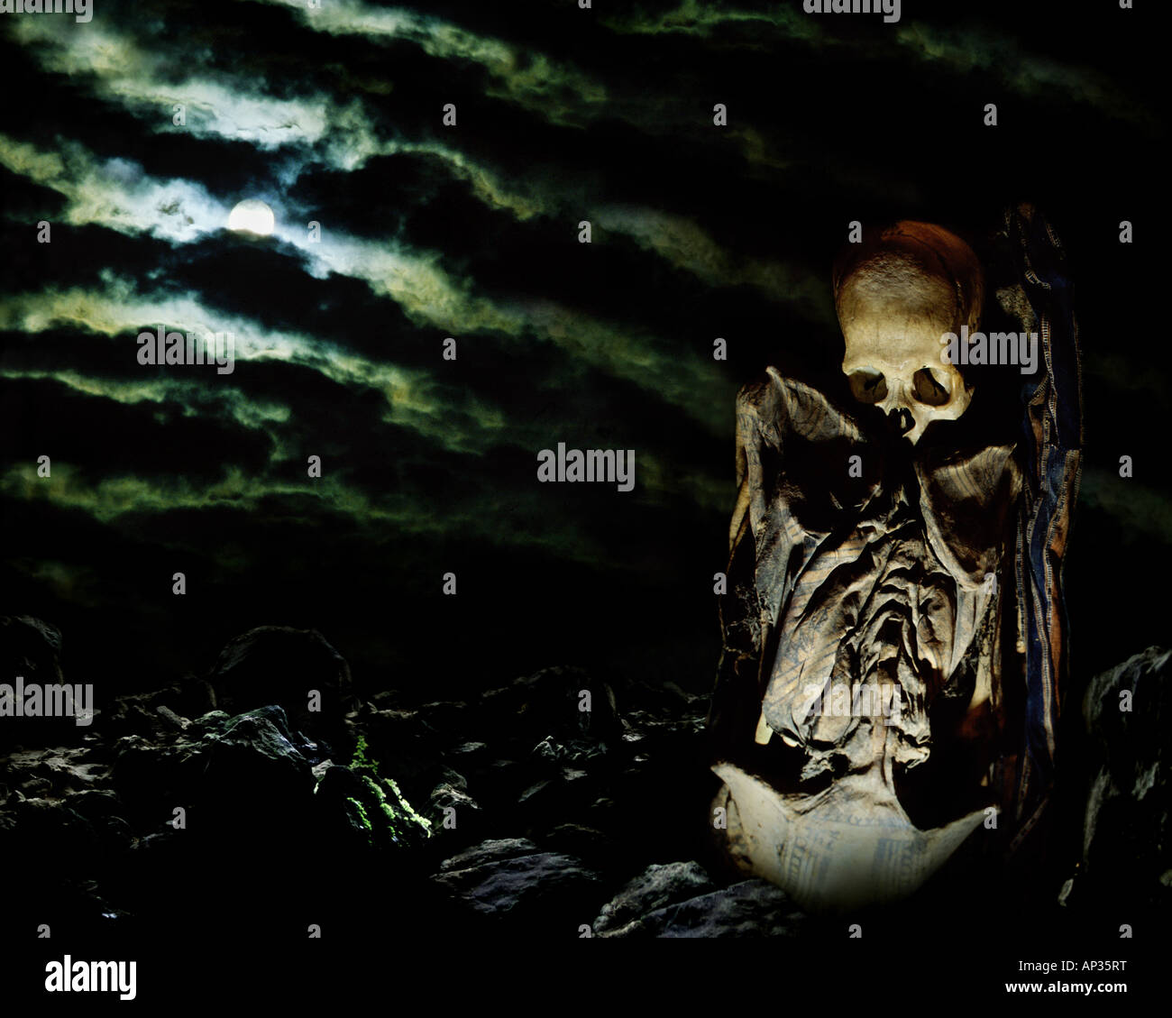 Ancient mummy on mountaintop, Sagada, Mountain Province, Luzon Island ...