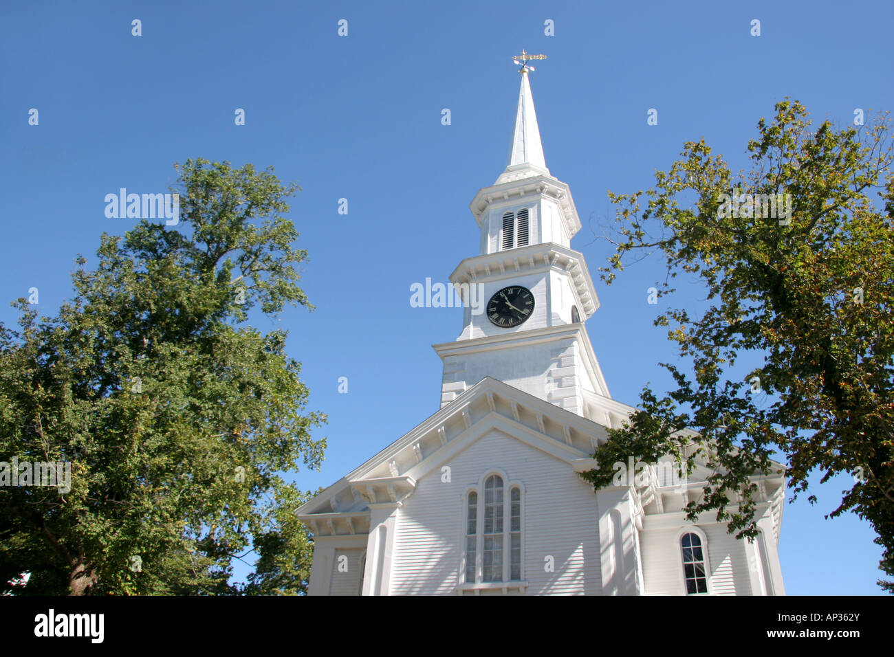New England church in Falmouth Cape Cod Stock Photo - Alamy