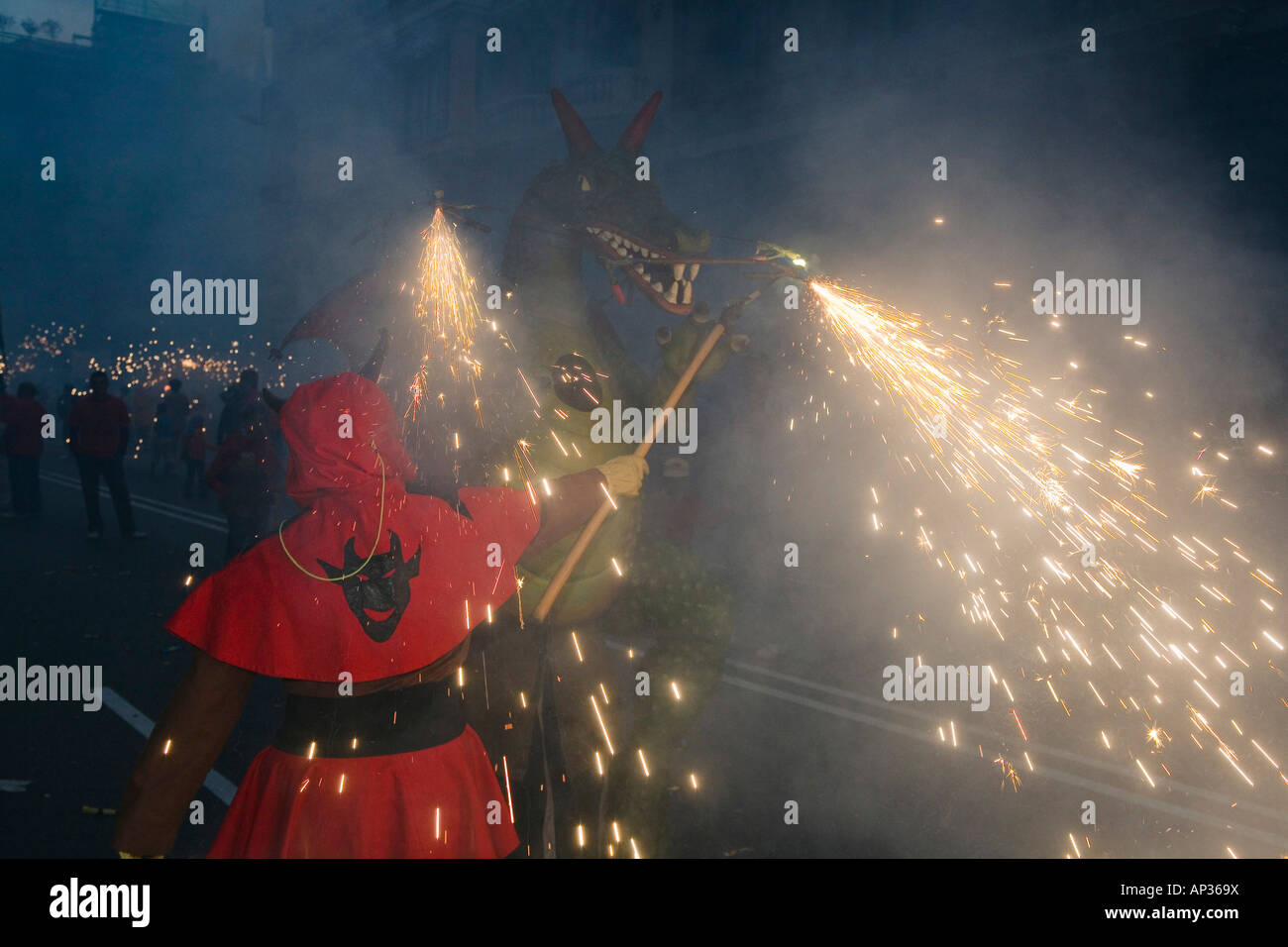 Correfoc, fireworks, Festa de la Merce, city festival, September, Barri ...