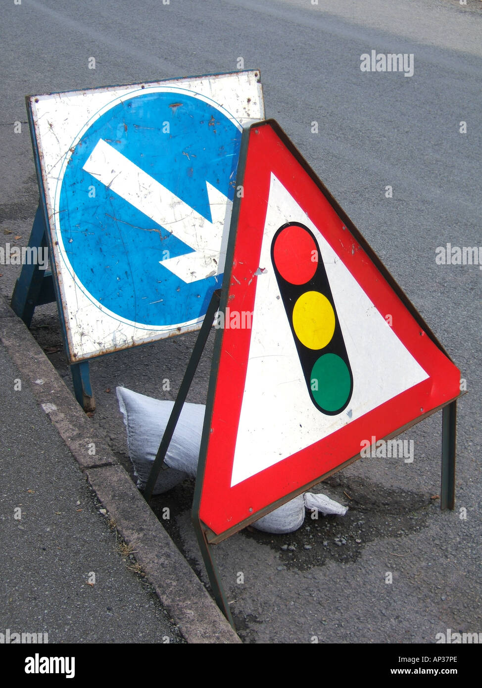 road works sign Stock Photo - Alamy