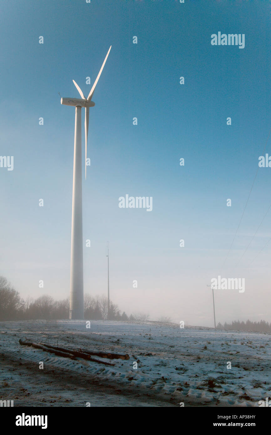 Wind Engine in the morningsun in winter, Brandenkopf Mountain, Black ...