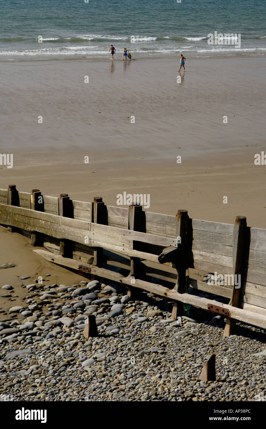 A wooden groyne on the beach, UK Stock Photo - Alamy