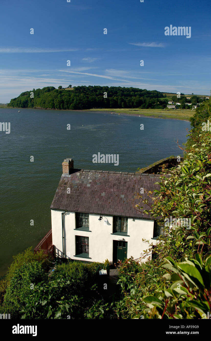 The Dylan Thomas Boat House at Laugharne Camarthanshire Wales UK Stock ...