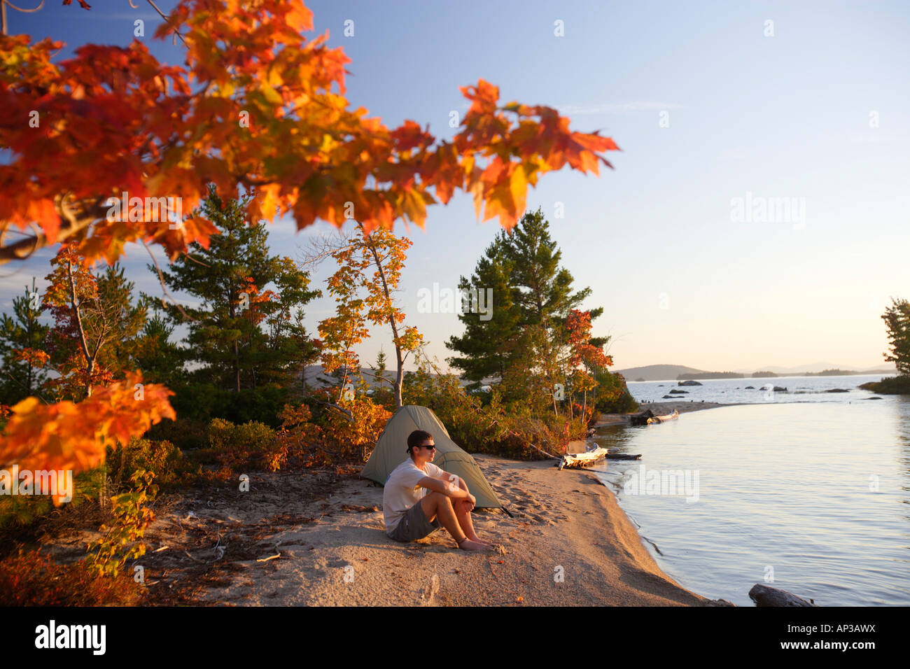 Autumn on lake millinocket maine hi-res stock photography and images ...