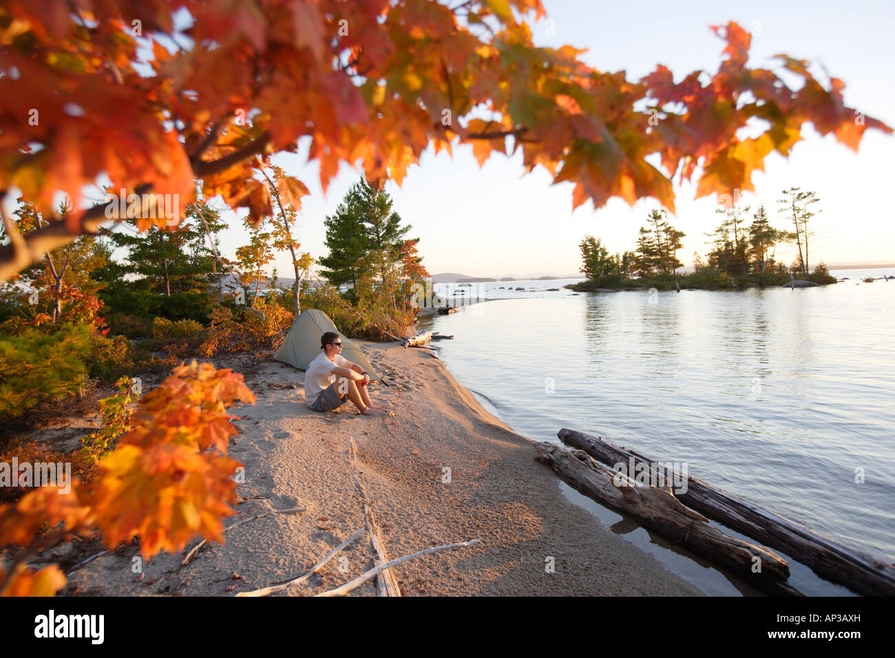 Autumn on lake millinocket maine hi-res stock photography and images ...