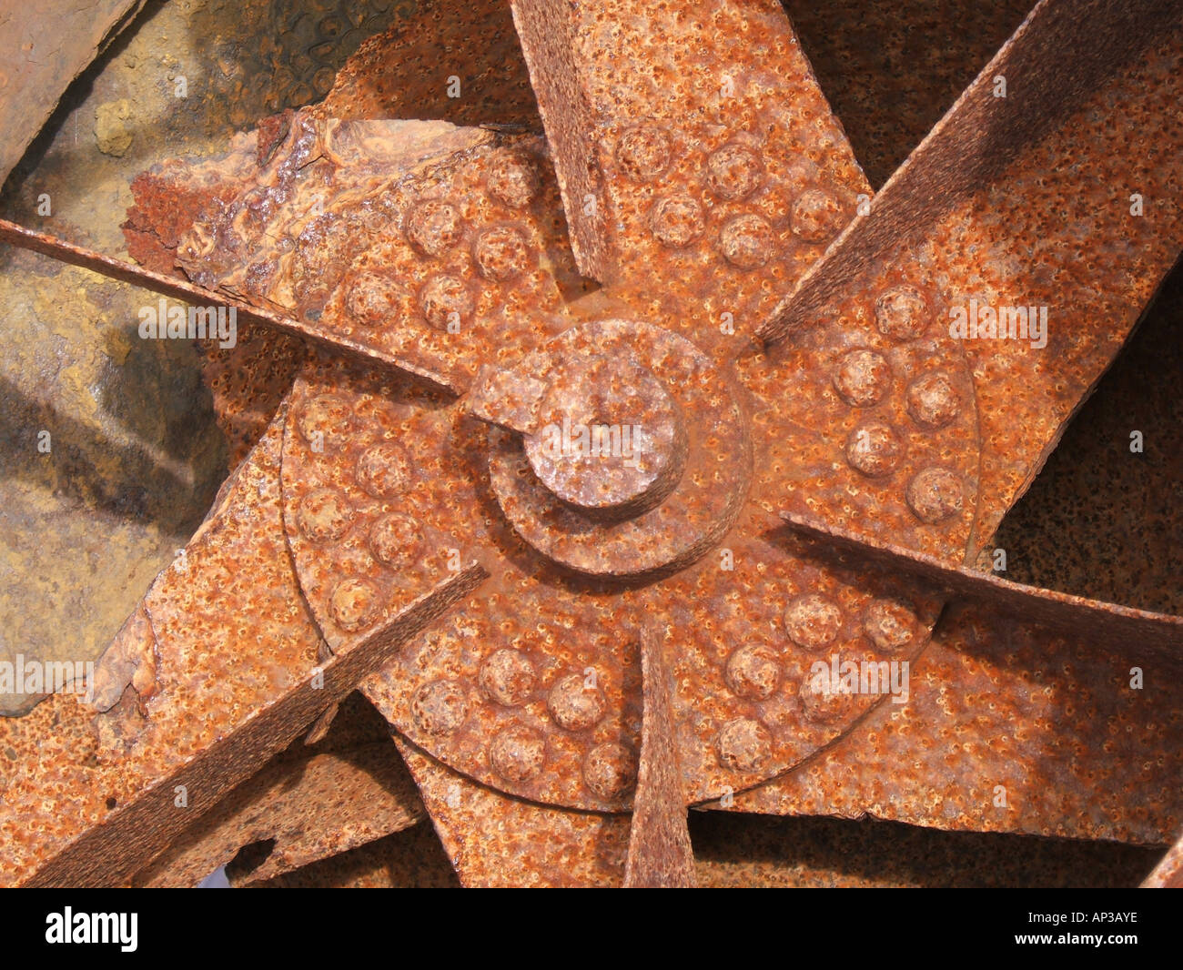 old rusted fan on machinery Stock Photo - Alamy