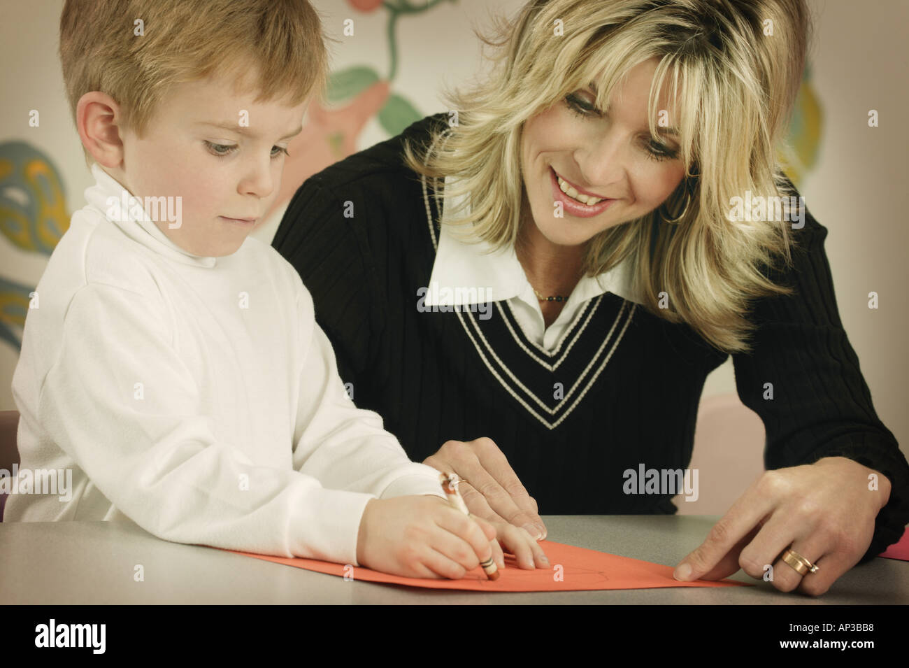 Child makes a drawing Stock Photo - Alamy