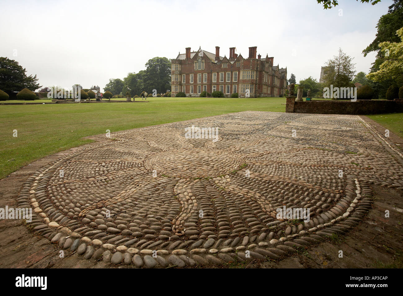 Pebble mosaic in the grounds of Burton Agnes Hall East Yorkshire UK ...