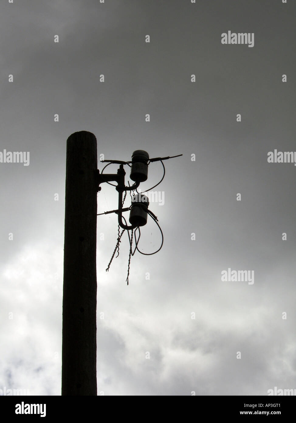 cut power telegraph lines Stock Photo - Alamy
