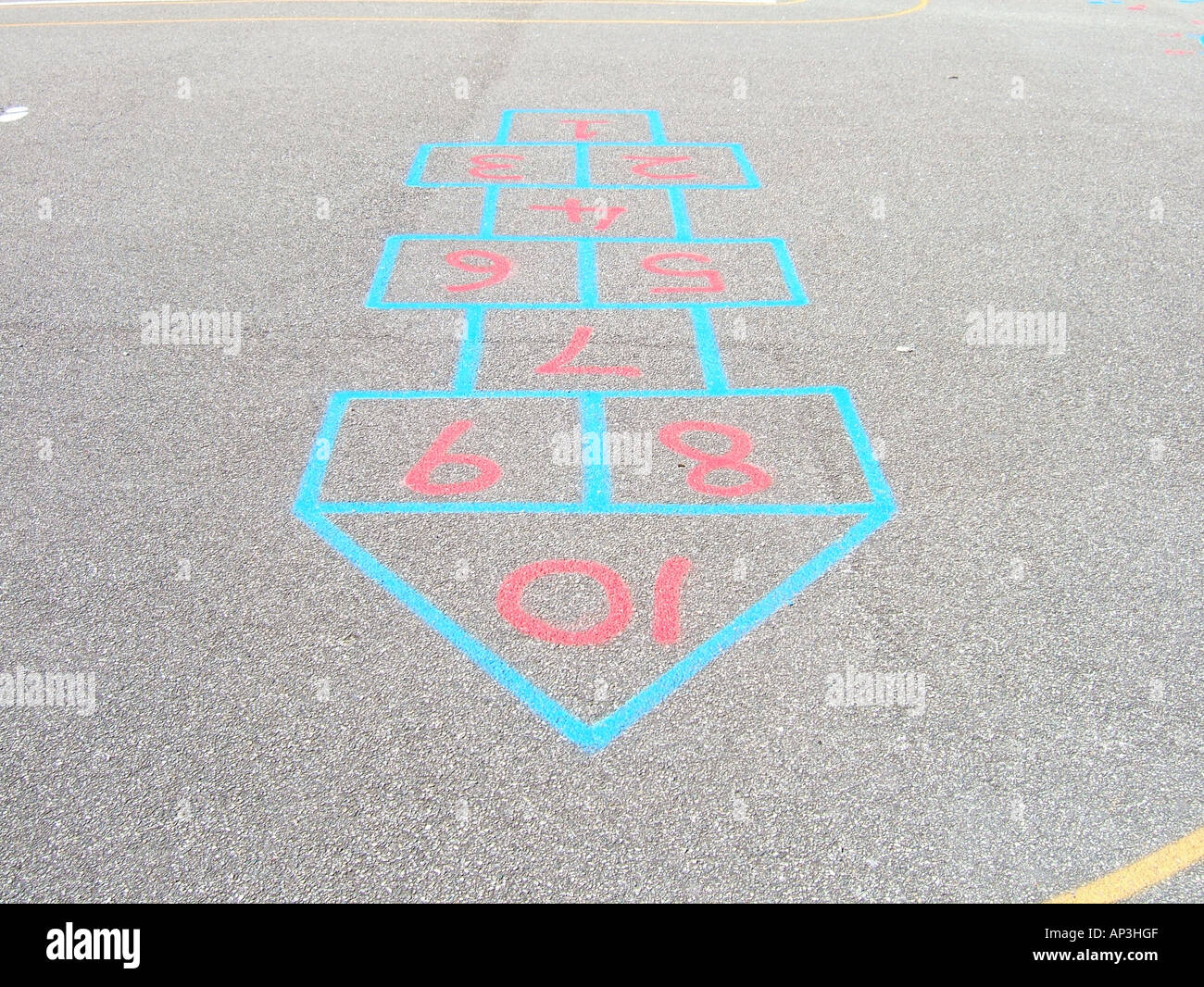 hopscotch game in playground Stock Photo - Alamy