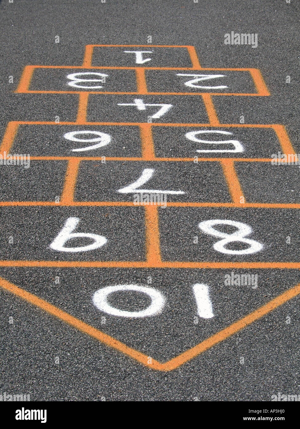 hopscotch game in playground Stock Photo - Alamy