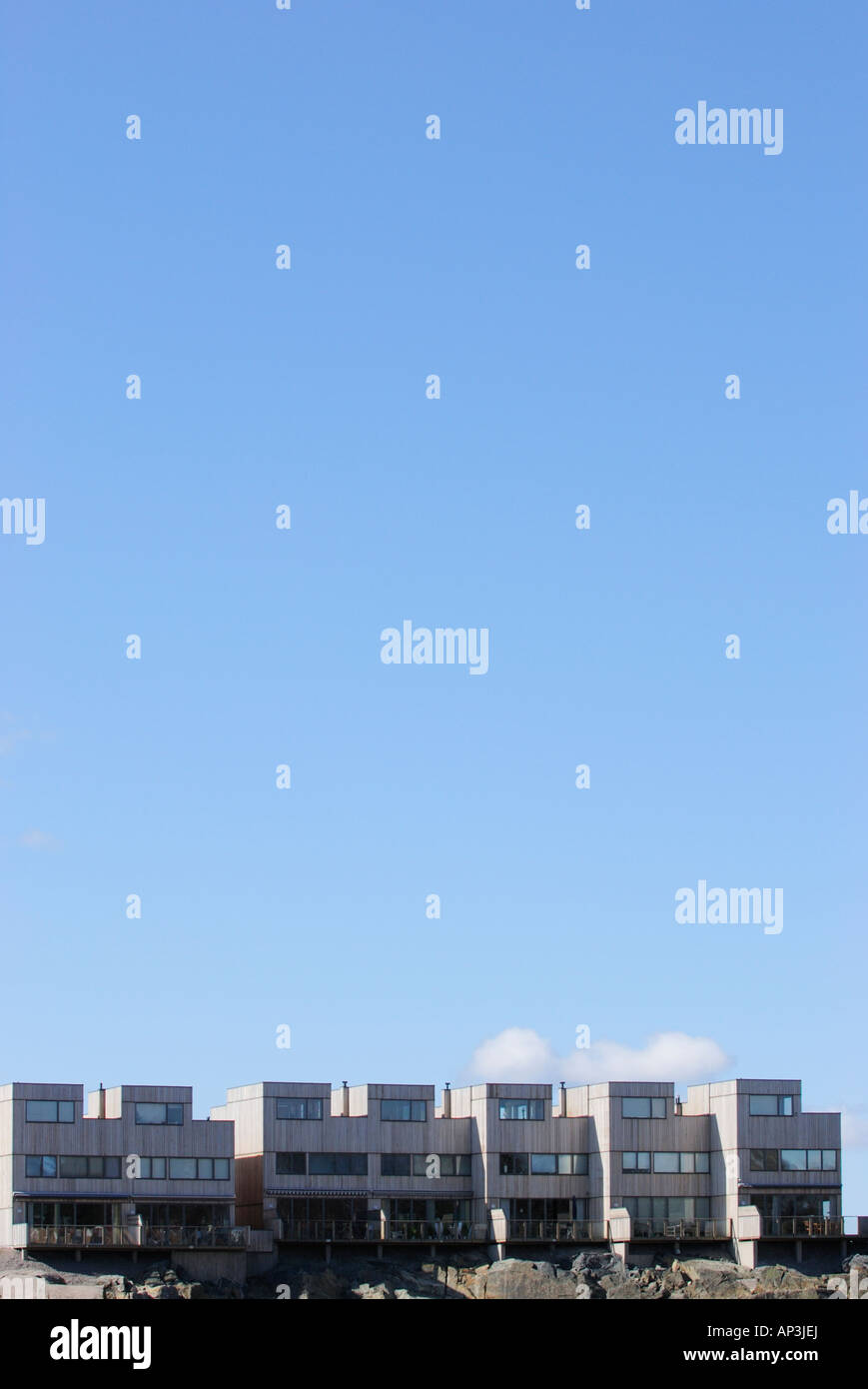 Duplex houses against blue sky, Surte, Sweden Stock Photo - Alamy