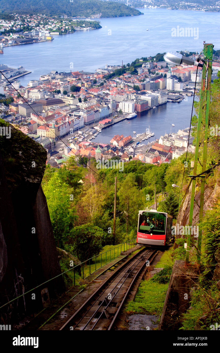 Floibanen funicular view from hi-res stock photography and images - Alamy