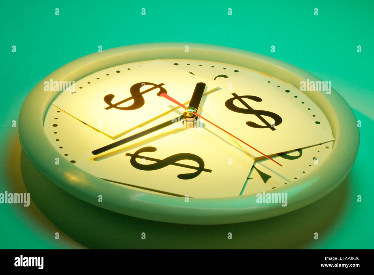 Money clock dollar signs hi-res stock photography and images - Alamy